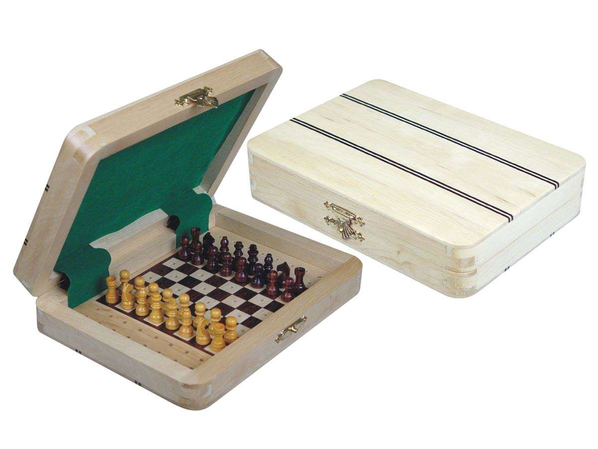 Quality Games TX | Chess Sets | HoustonEbony Inlaid Wood Top Travel ...